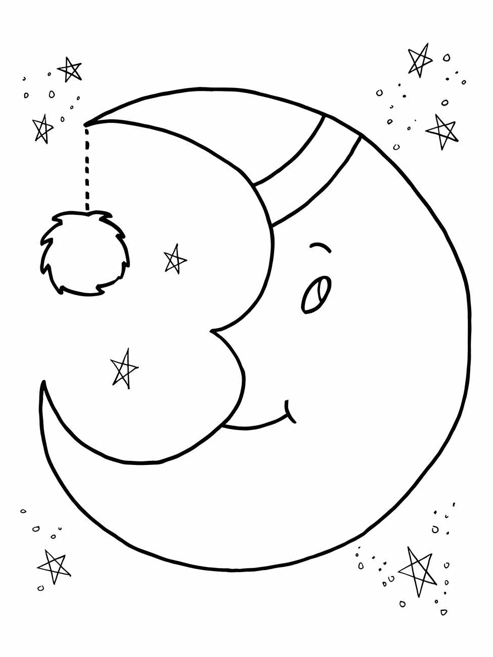 Lua para Colorir e Imprimir
