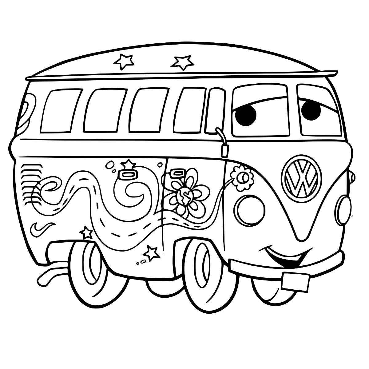 Imprimir Kombi para Colorir