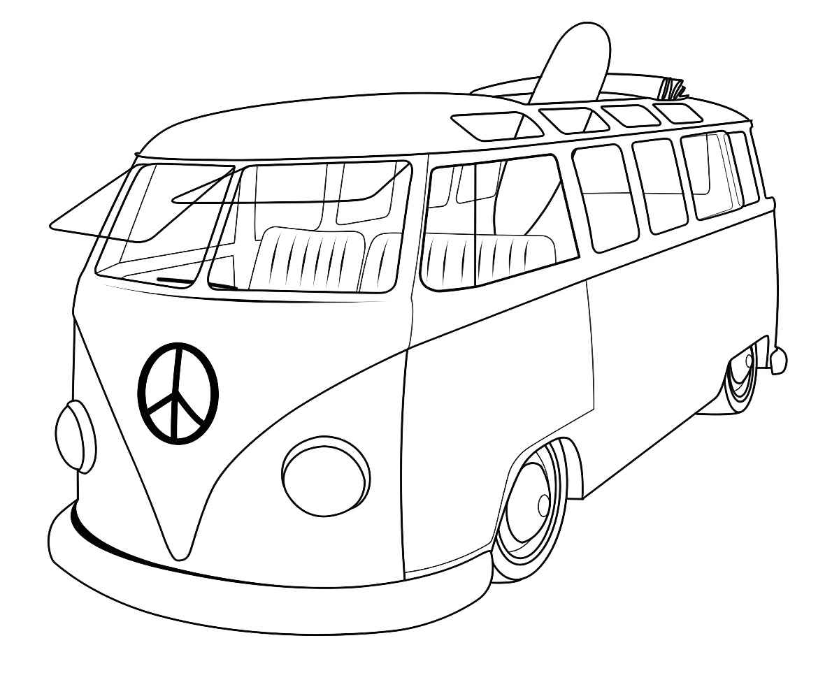 Imprimir Kombi para Colorir