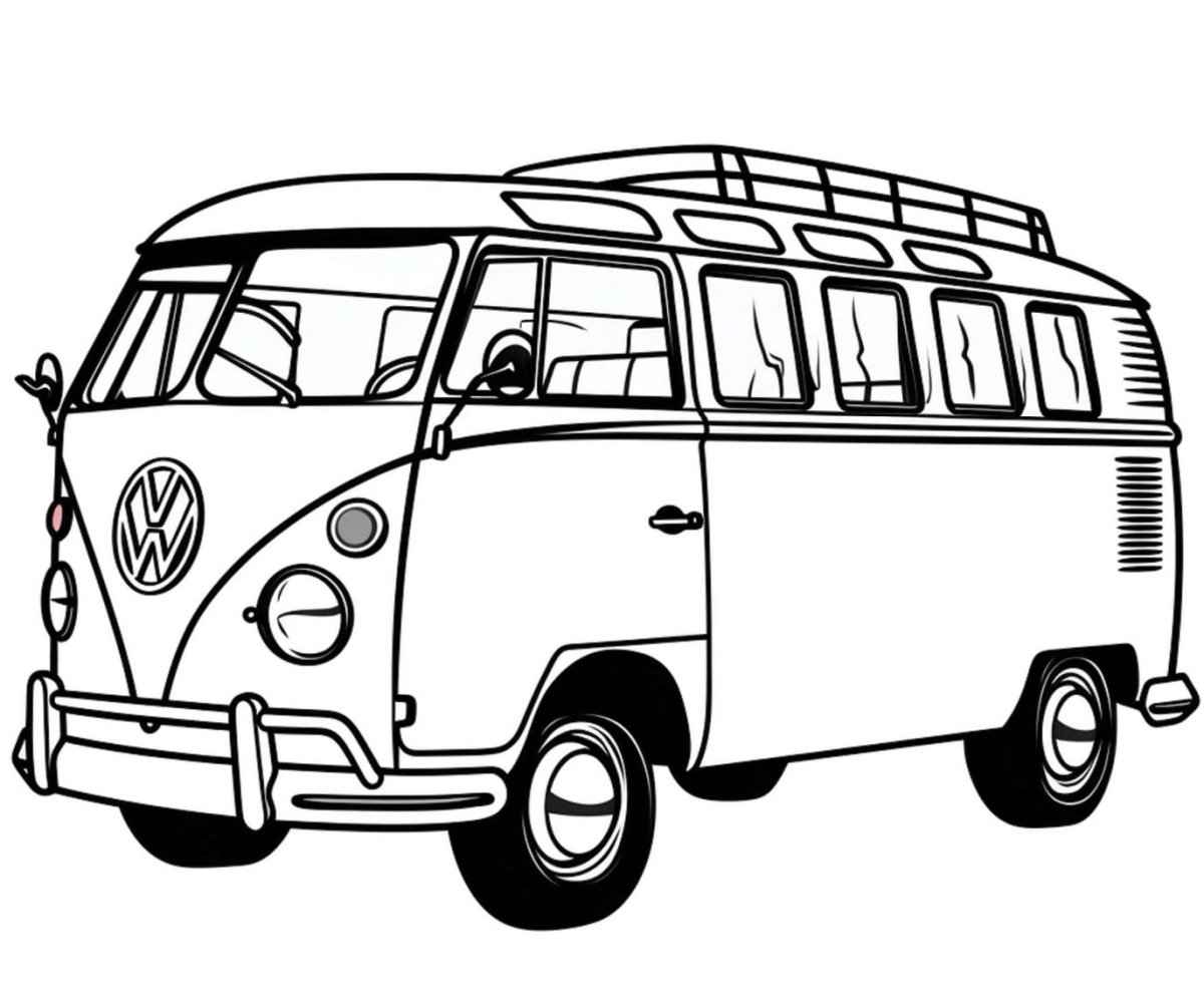 Kombi Surf Combi Hippie Bulli Autos Kleurplaat Busje Desenhar Furgoneta ...