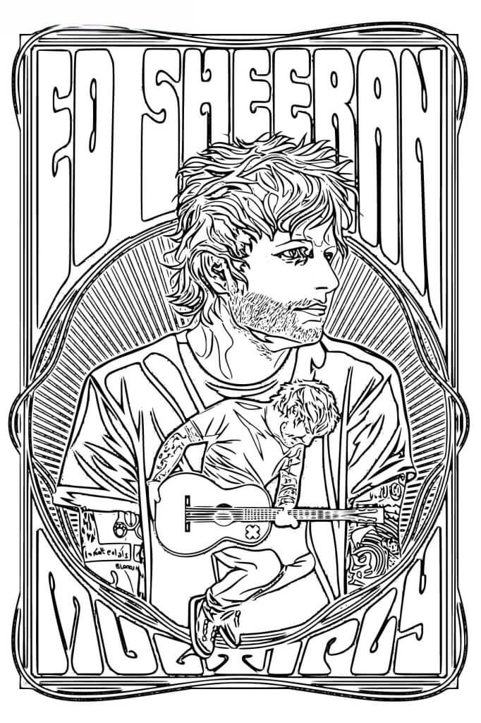 Printable Ed Sheeran Coloring Page