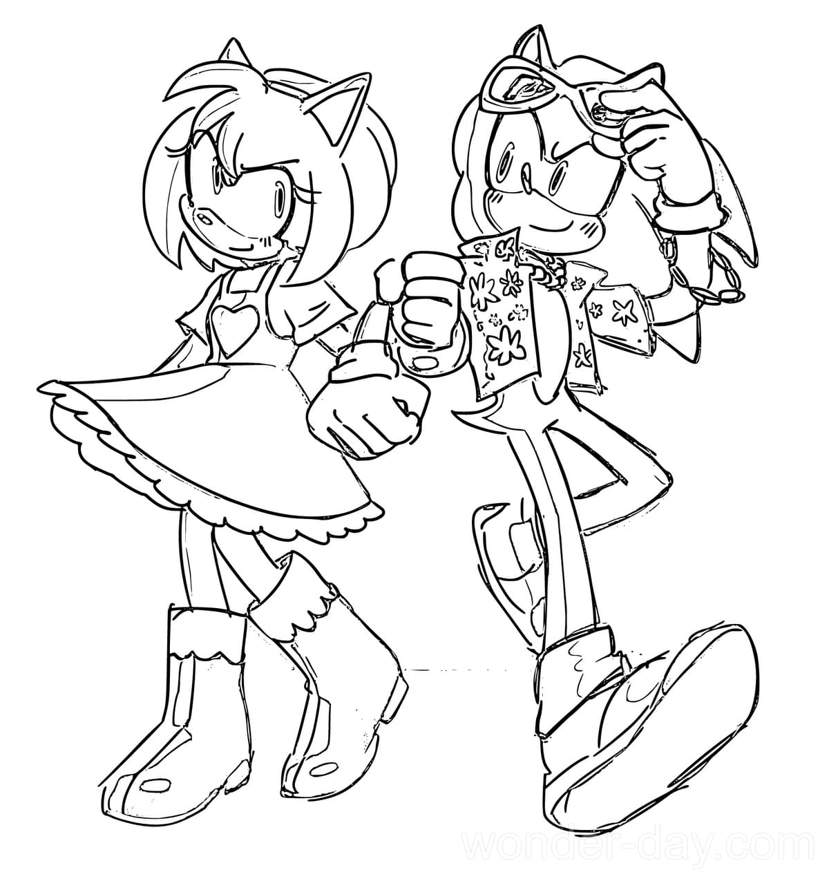 Amy Rose para Colorir e Imprimir