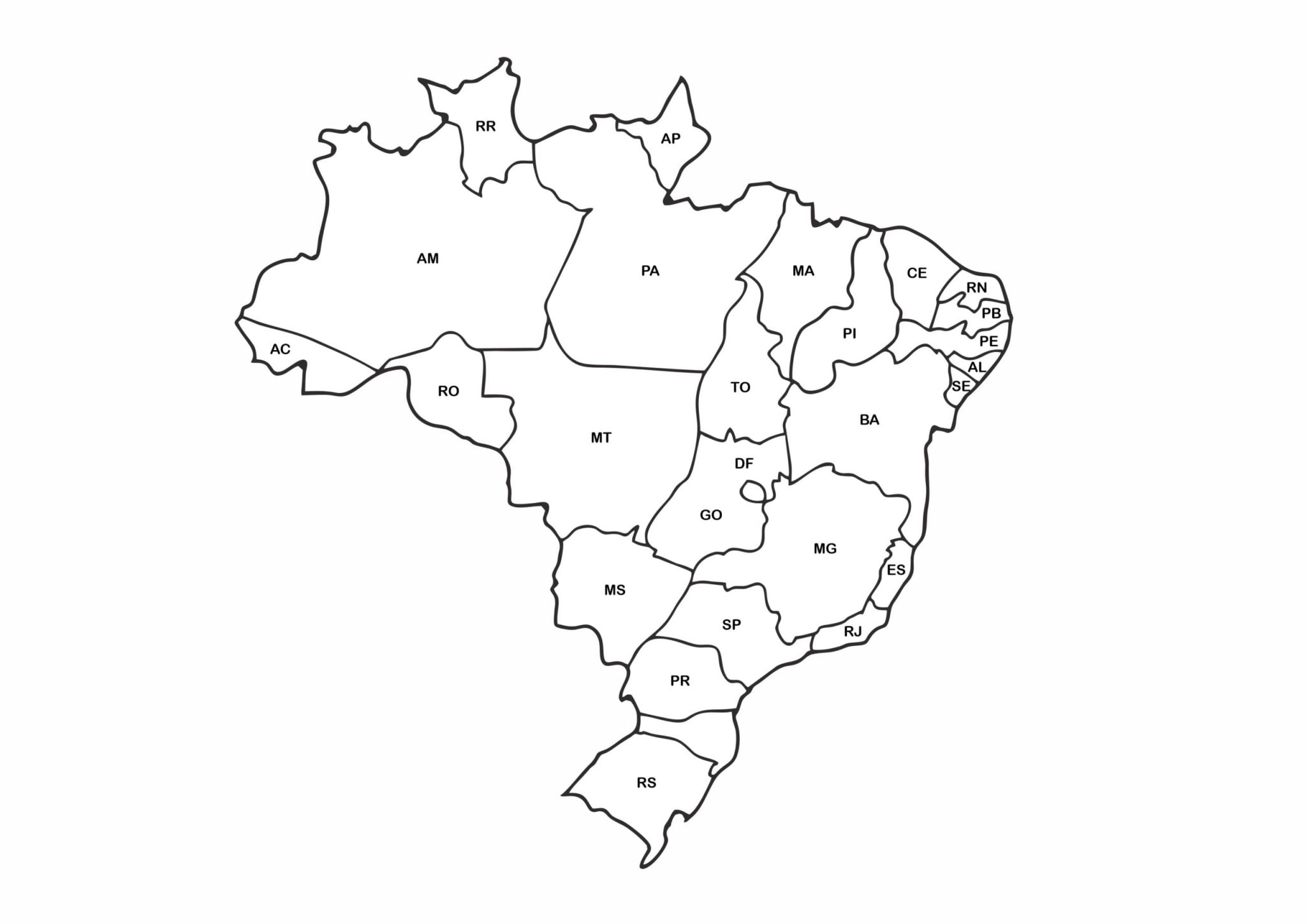 Imprimir Mapa do Brasil para Colorir