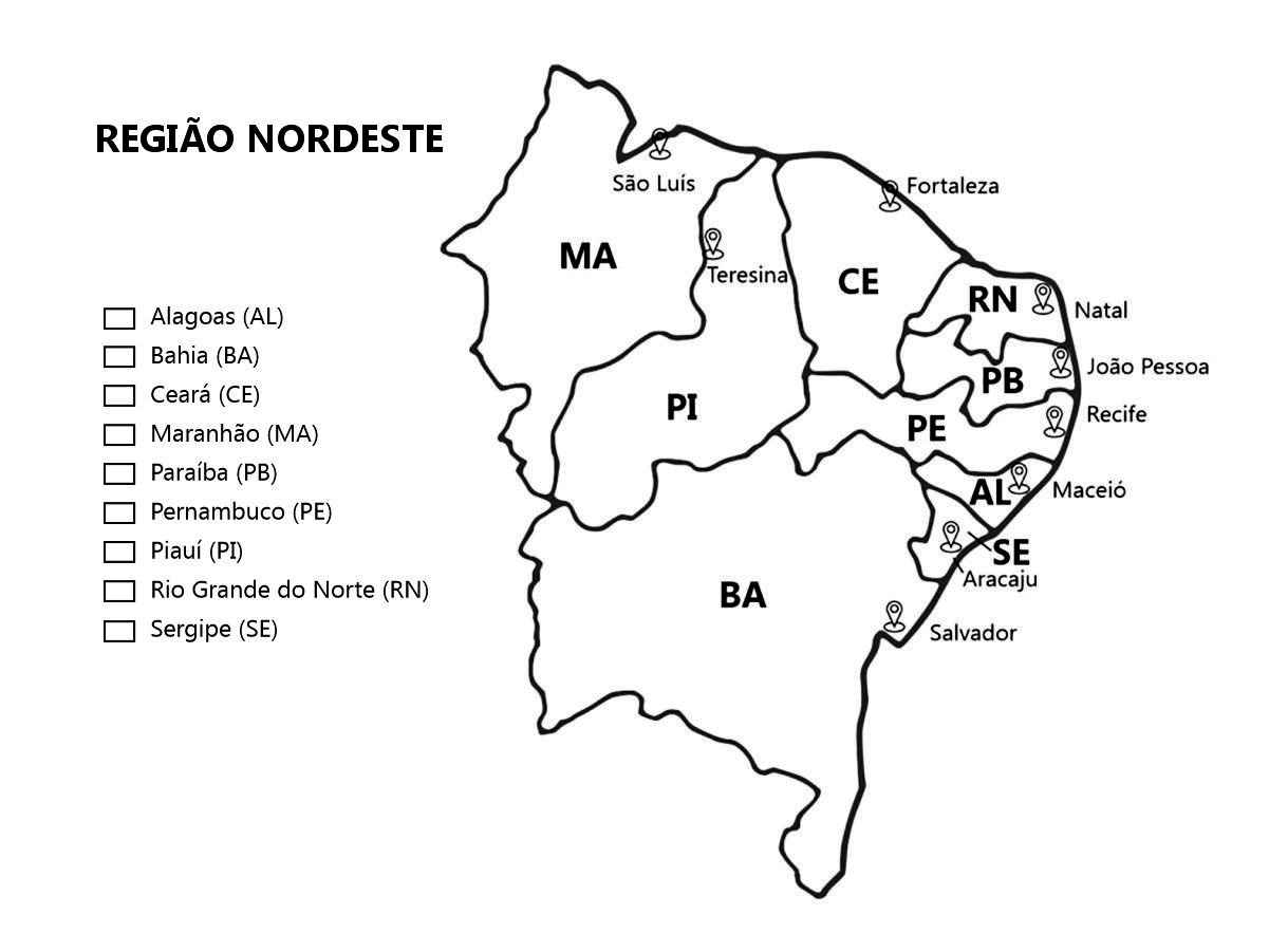 Imprimir Mapa do Brasil para Colorir