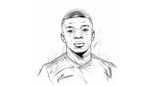 Kylian Mbappé para Colorir e Imprimir