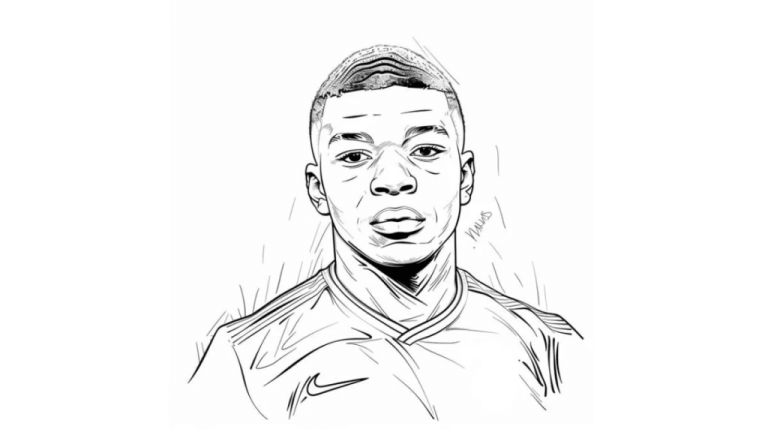 Kylian Mbappé para Colorir e Imprimir
