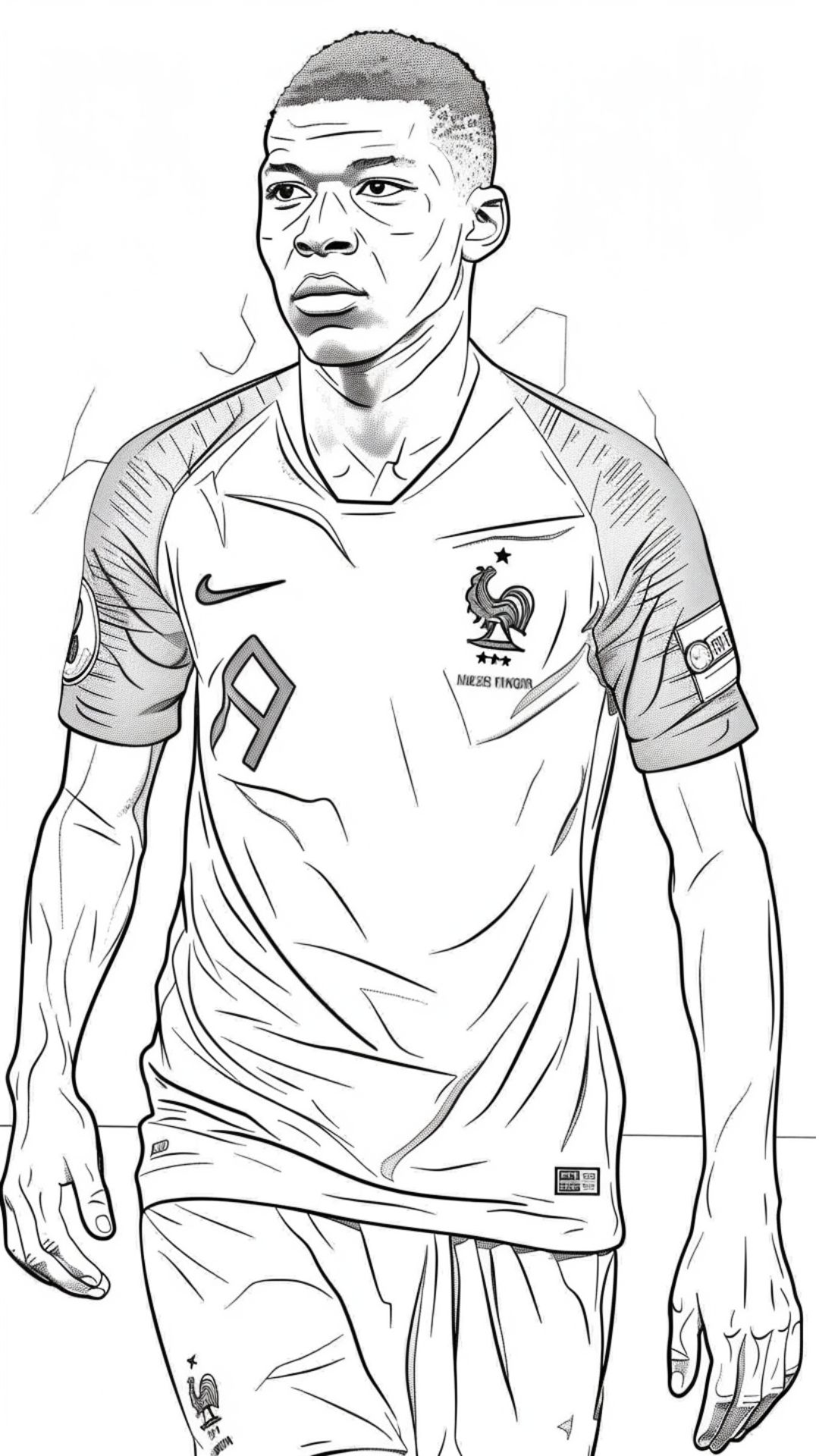 Kylian Mbappé para Colorir e Imprimir