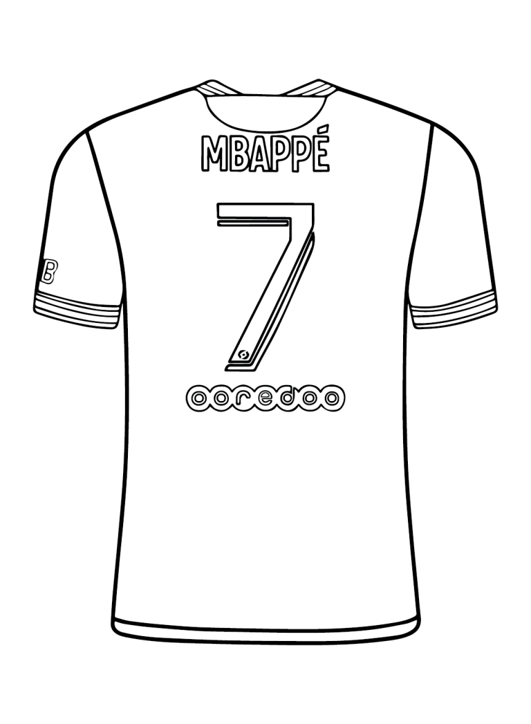 Kylian Mbappé para Colorir e Imprimir