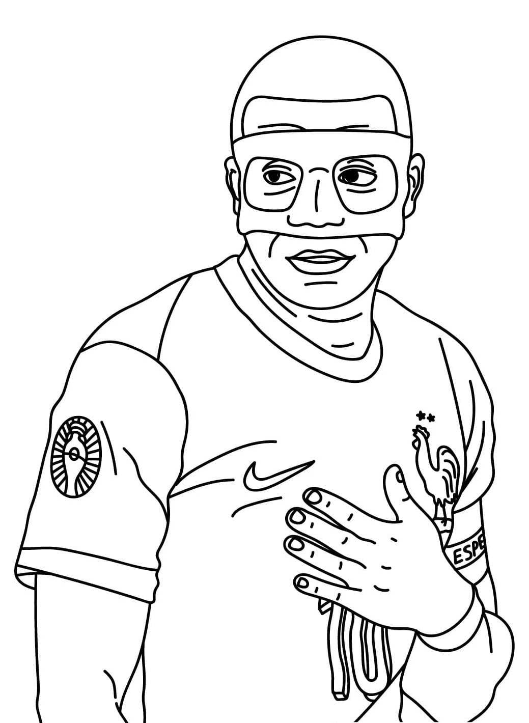 Kylian Mbappé para Colorir e Imprimir