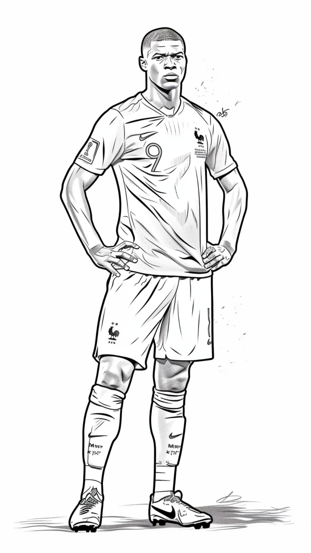 Kylian Mbappé para Colorir e Imprimir