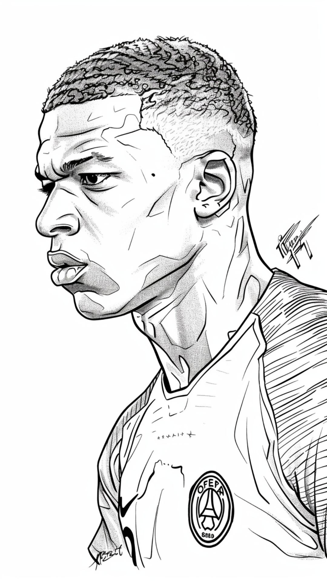 Kylian Mbappé para Colorir e Imprimir