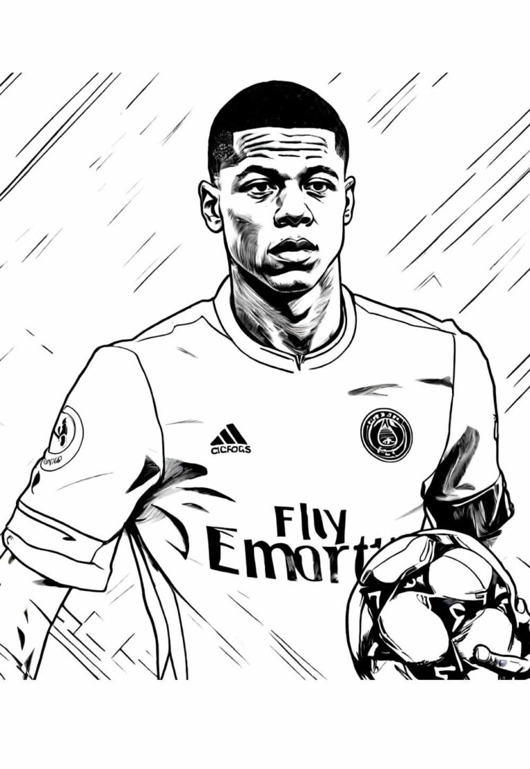 Kylian Mbappé para Colorir e Imprimir