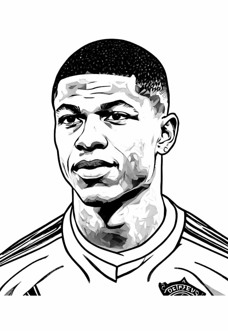 Kylian Mbappé para Colorir e Imprimir