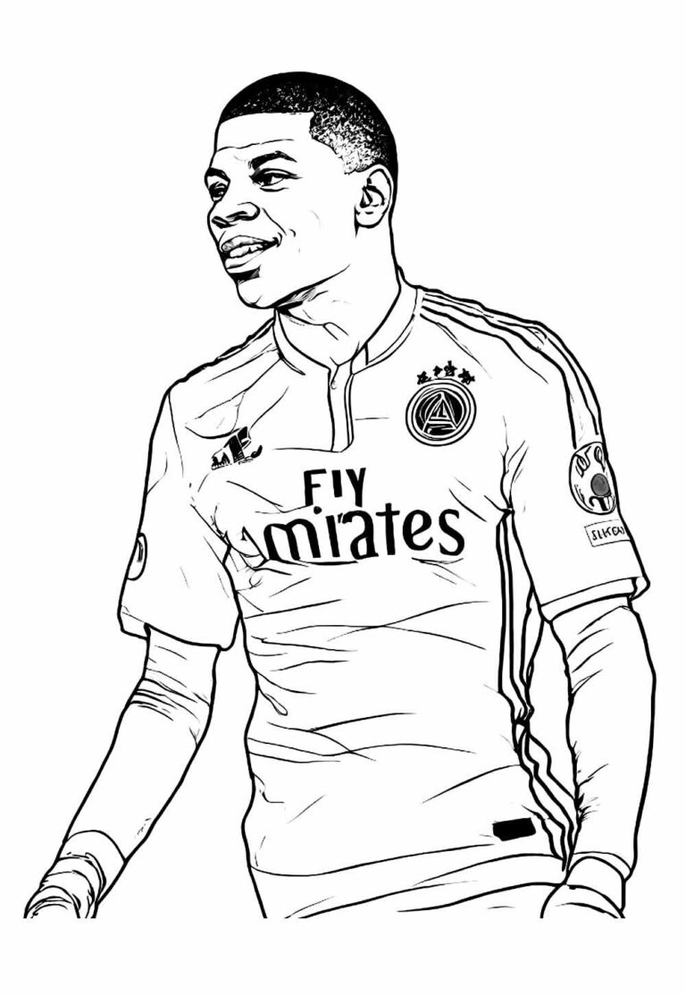 Imprimir Kylian Mbappé para Colorir
