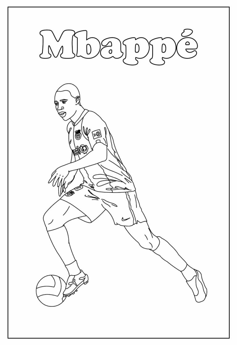 Kylian Mbappé para Colorir e Imprimir