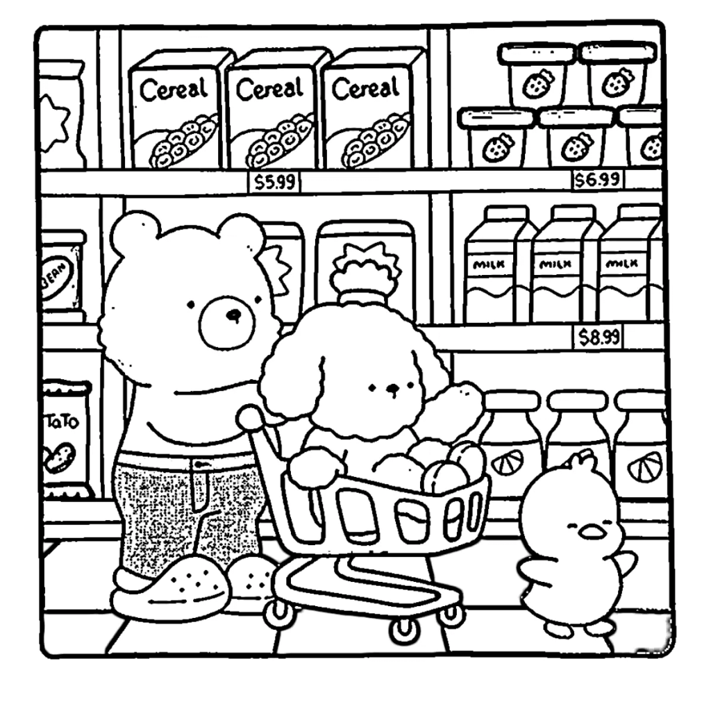 Desenhos de Comfy Days para Imprimir e Colorir