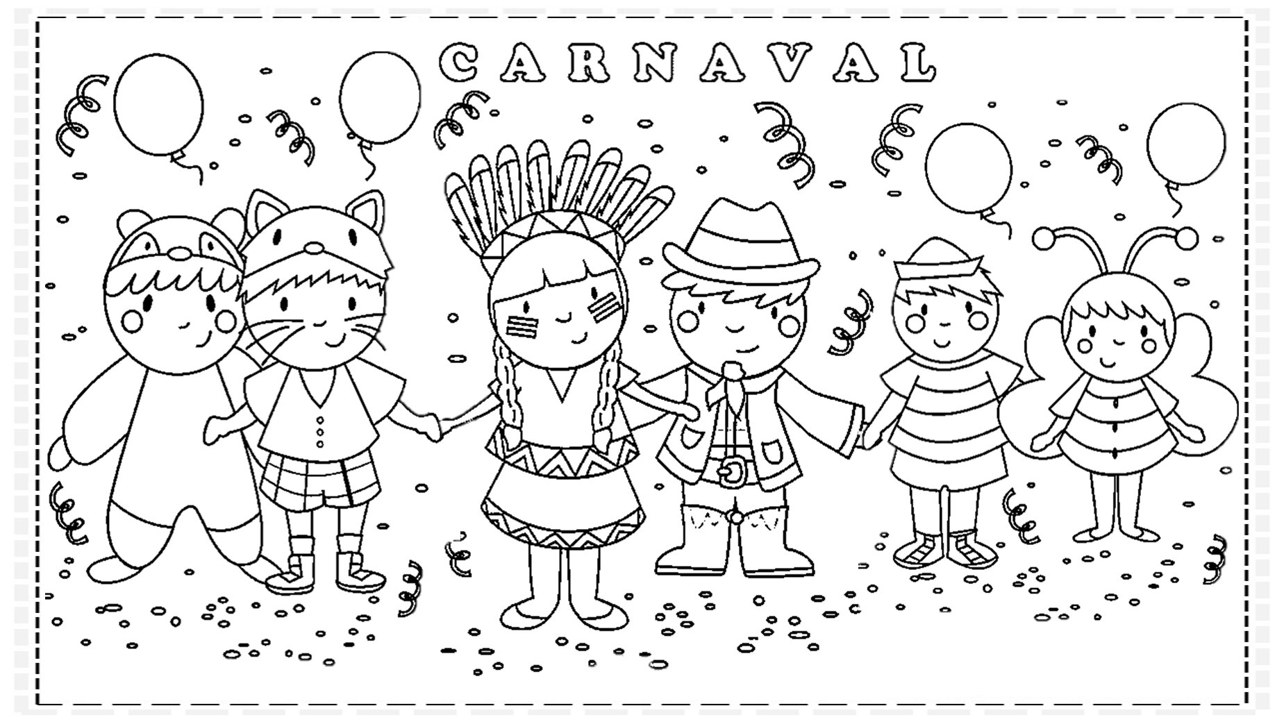 Carnaval para Colorir e Imprimir