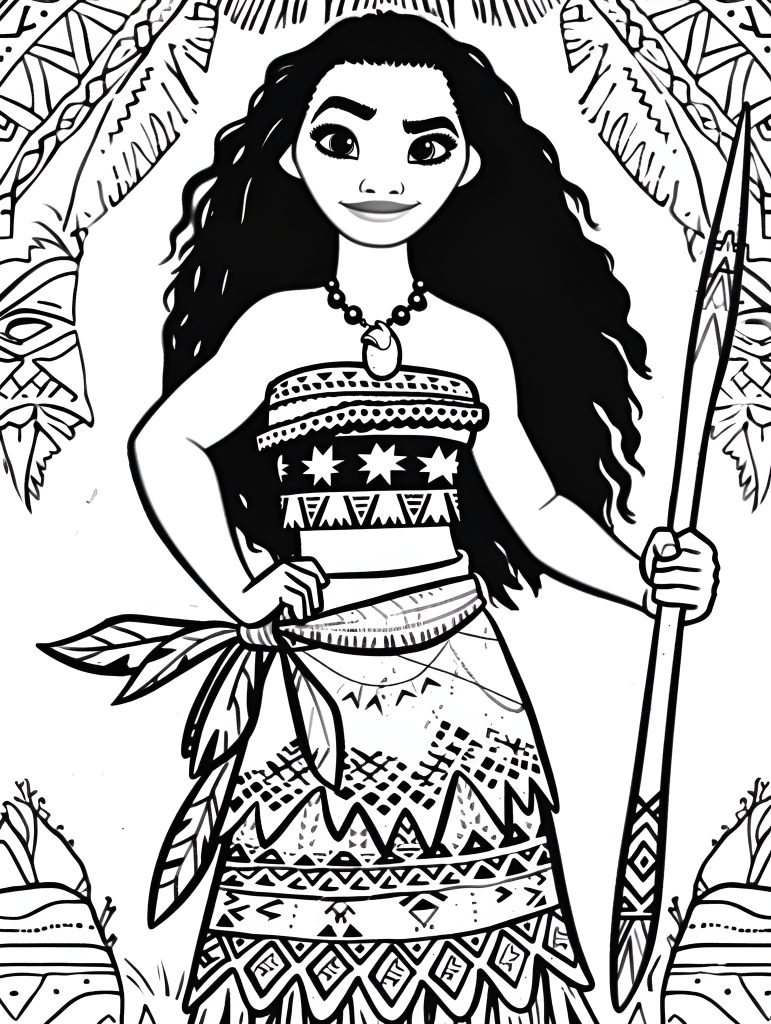 Imprimir Moana para Colorir