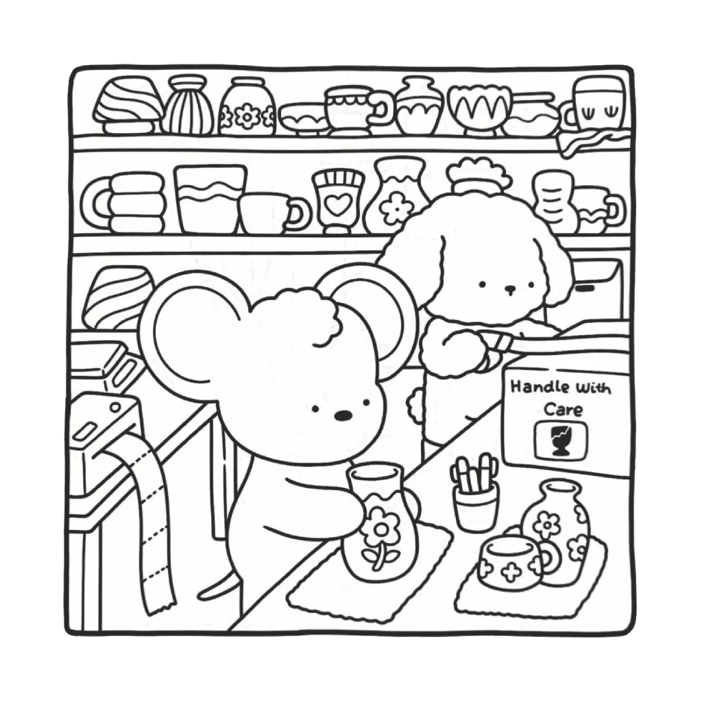 Desenhos de Cozy Friends para Imprimir e Colorir