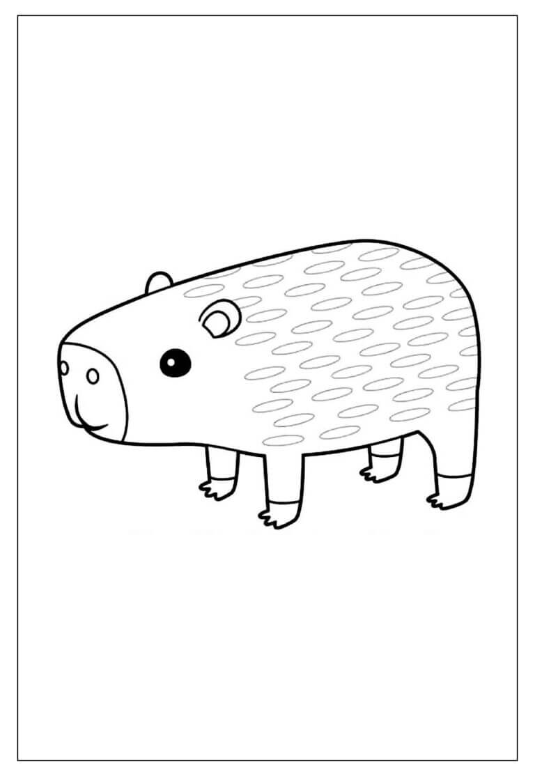 Capivara para Colorir e Imprimir