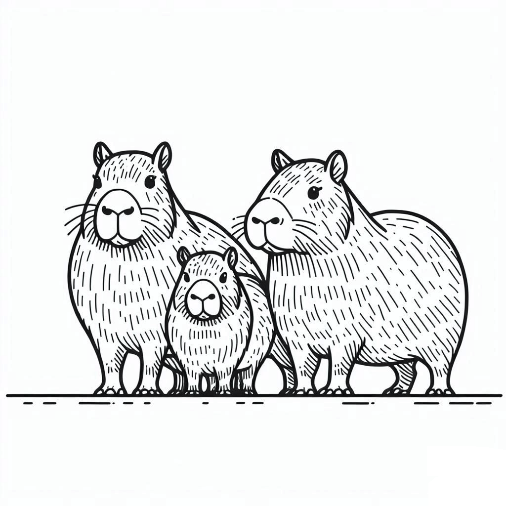 Imprimir Capivara para Colorir