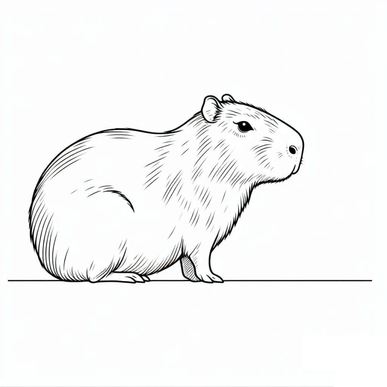 Capivara para Colorir e Imprimir