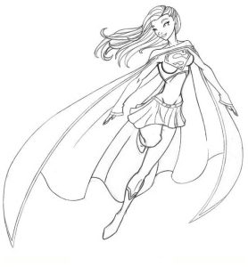 Supergirl (Super-Moça) para Colorir e Imprimir