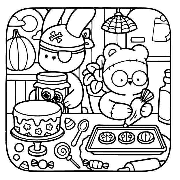 Imprimir Creepy Friends para Colorir