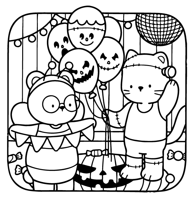 Imprimir Creepy Friends para Colorir