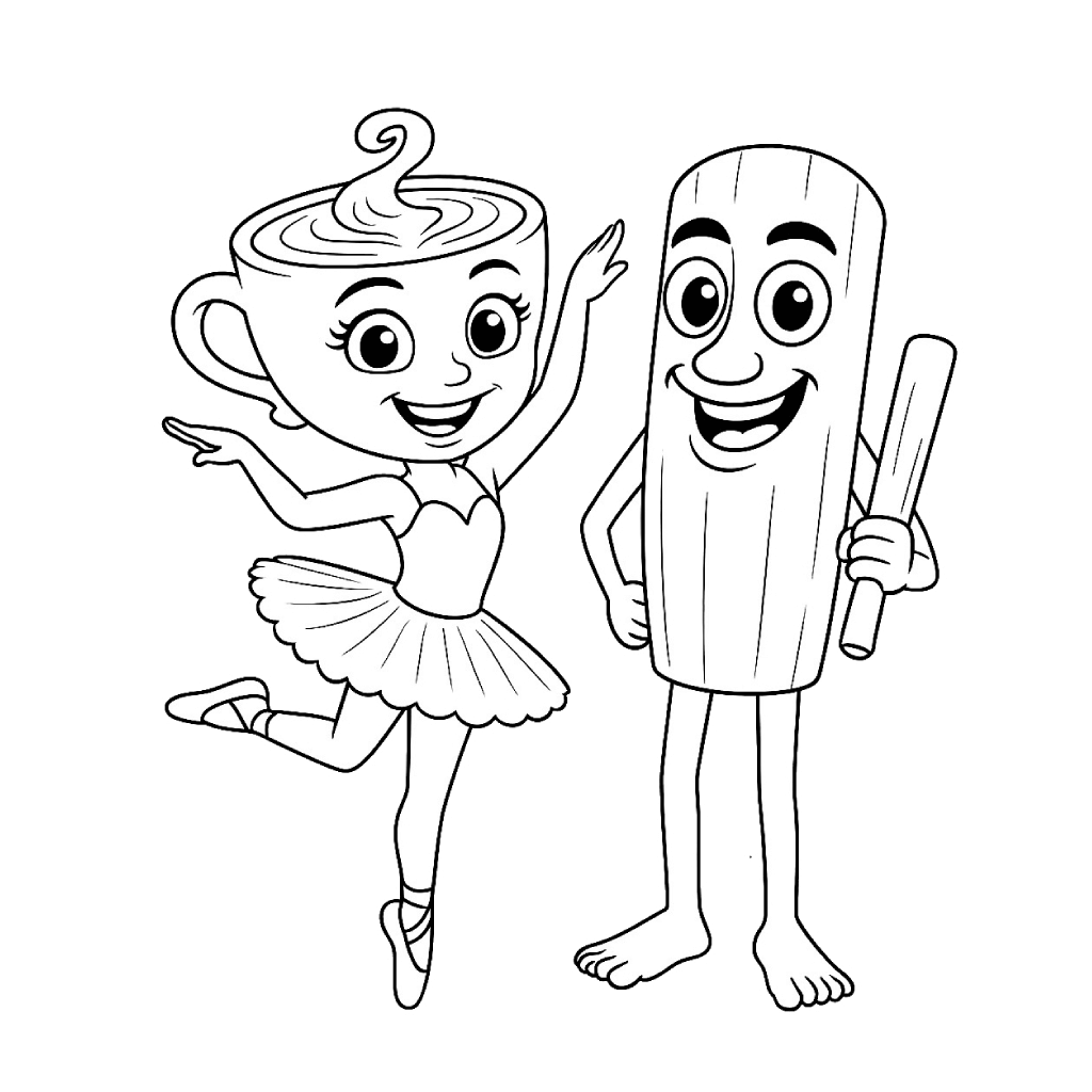 Desenhos de Ballerina Cappuccina para Imprimir e Colorir