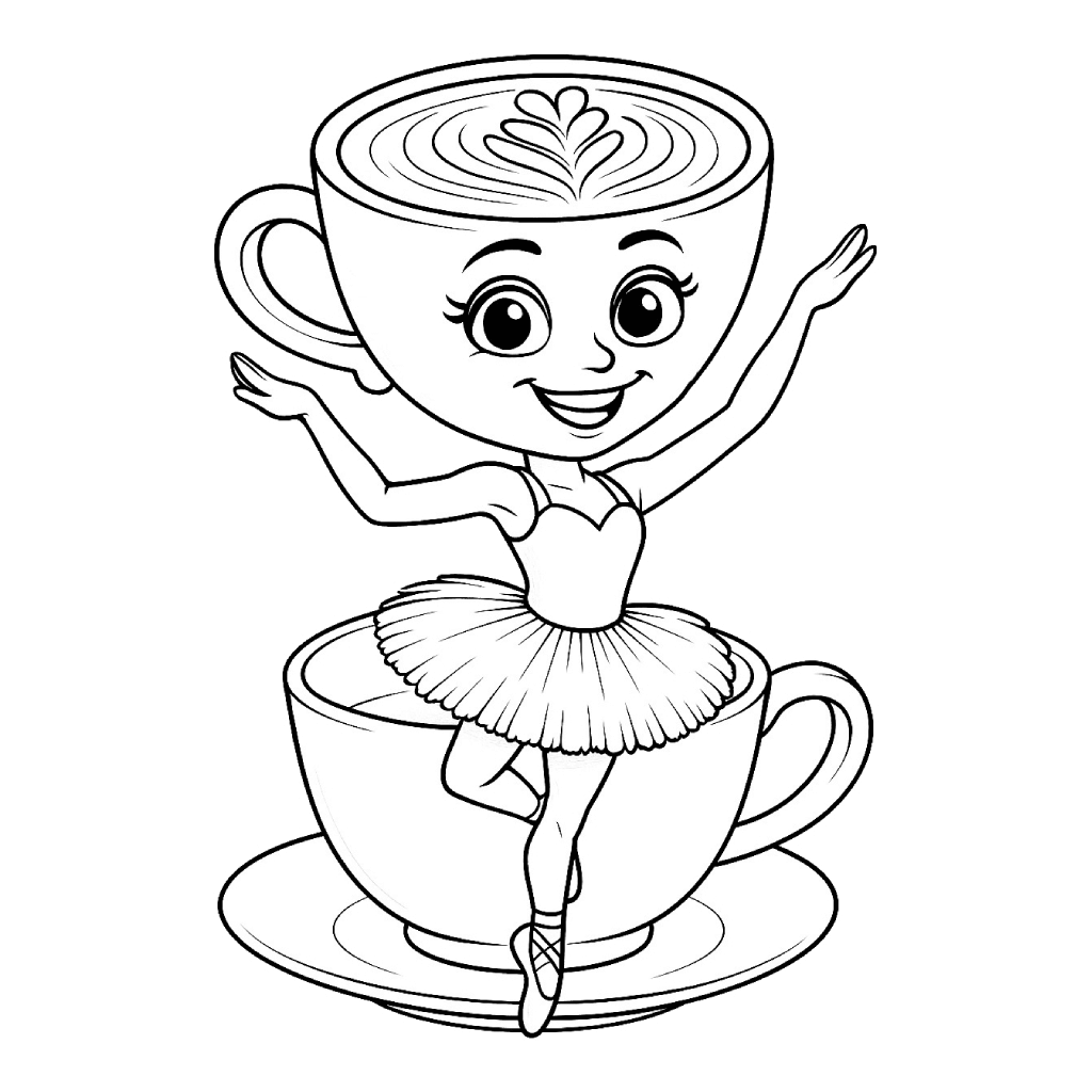 Imprimir Ballerina Cappuccina para Colorir