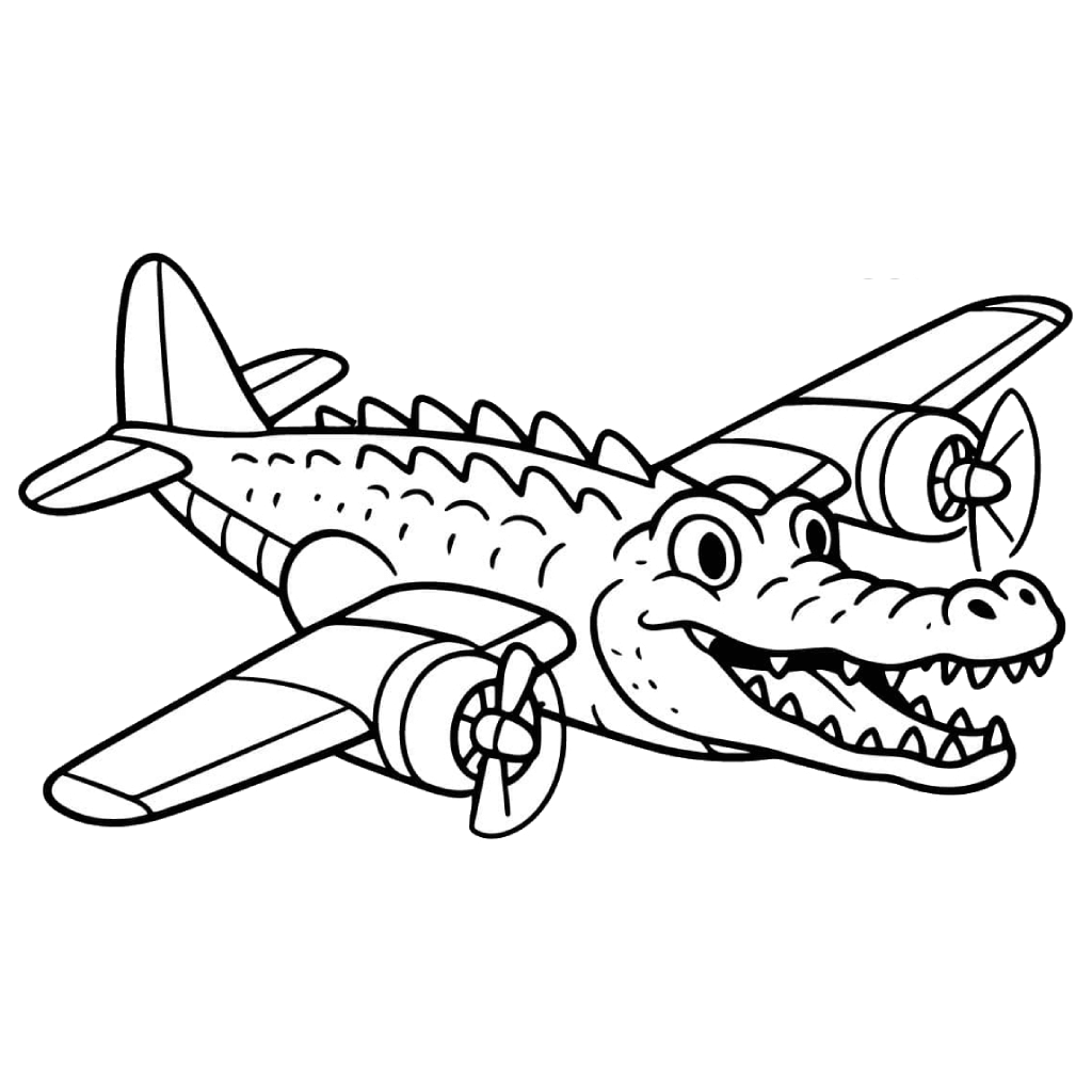 Imprimir Bombardino Crocodilo para Colorir