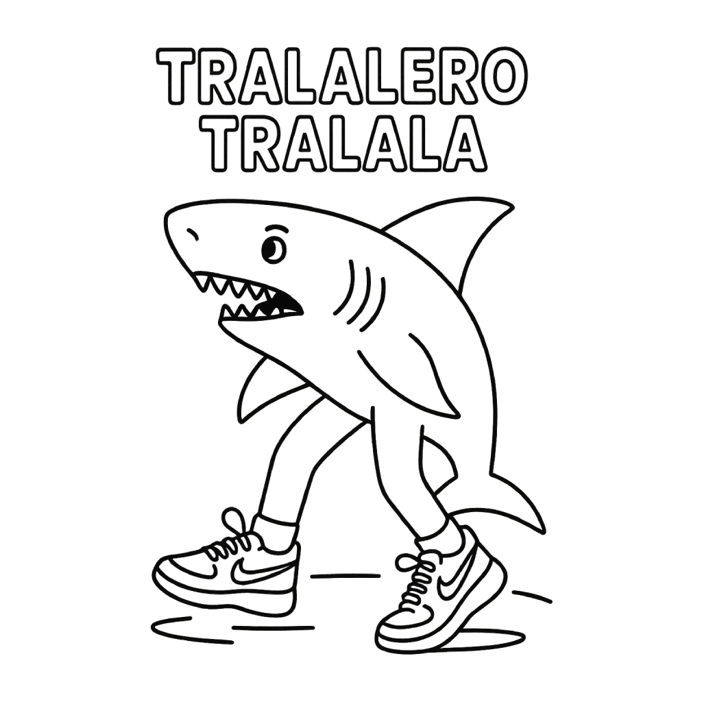 Imprimir Tralalero Tralala para Colorir