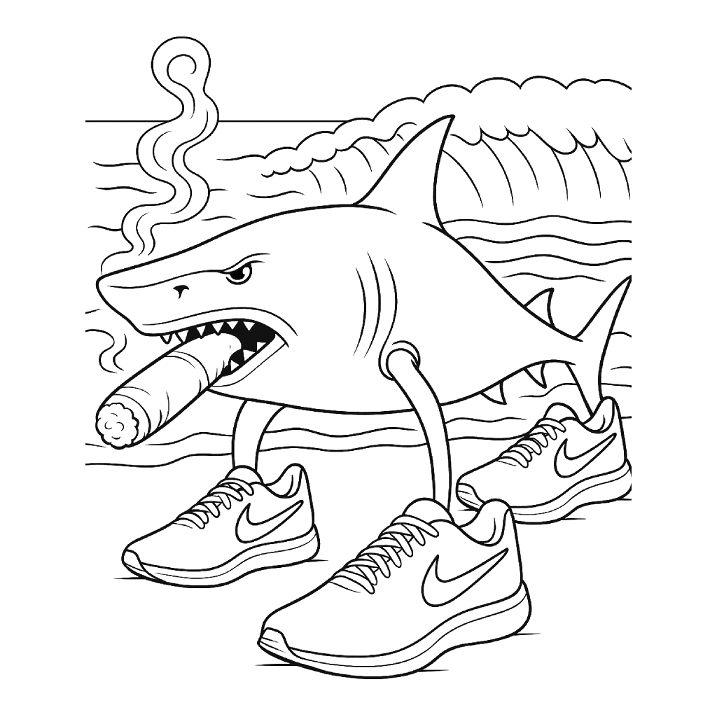 Desenhos de Tralalero Tralala para Imprimir e Colorir