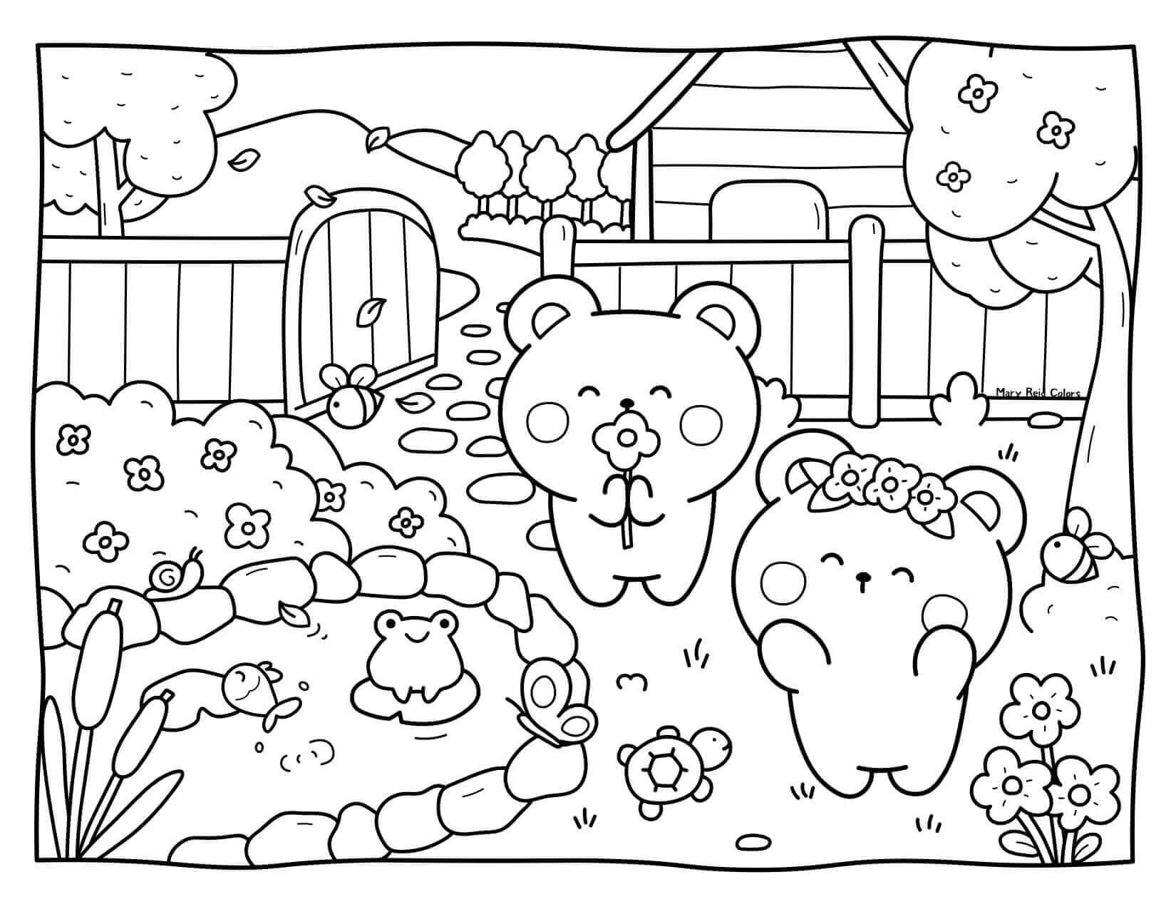 Imprimir Cozy Spring para Colorir