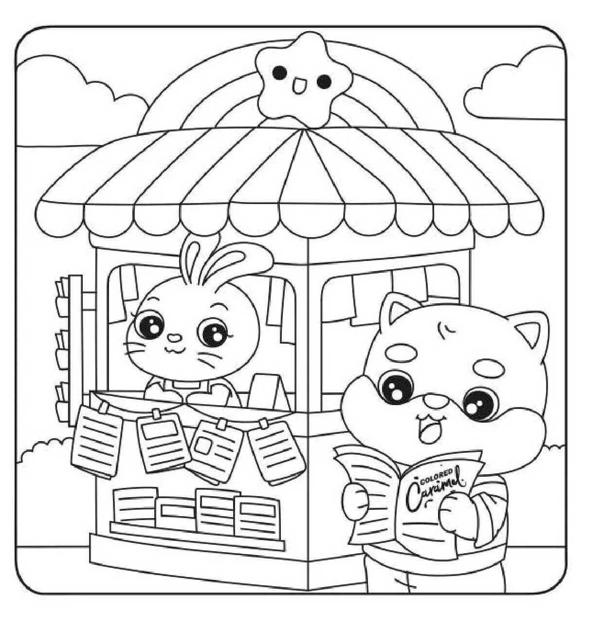 Imprimir Cute World para Colorir