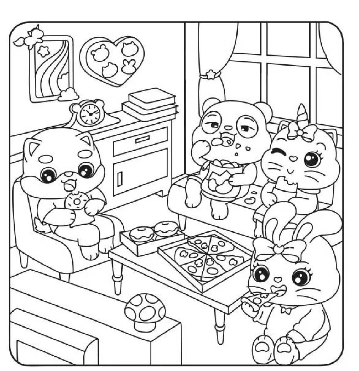 Imprimir Cute World para Colorir