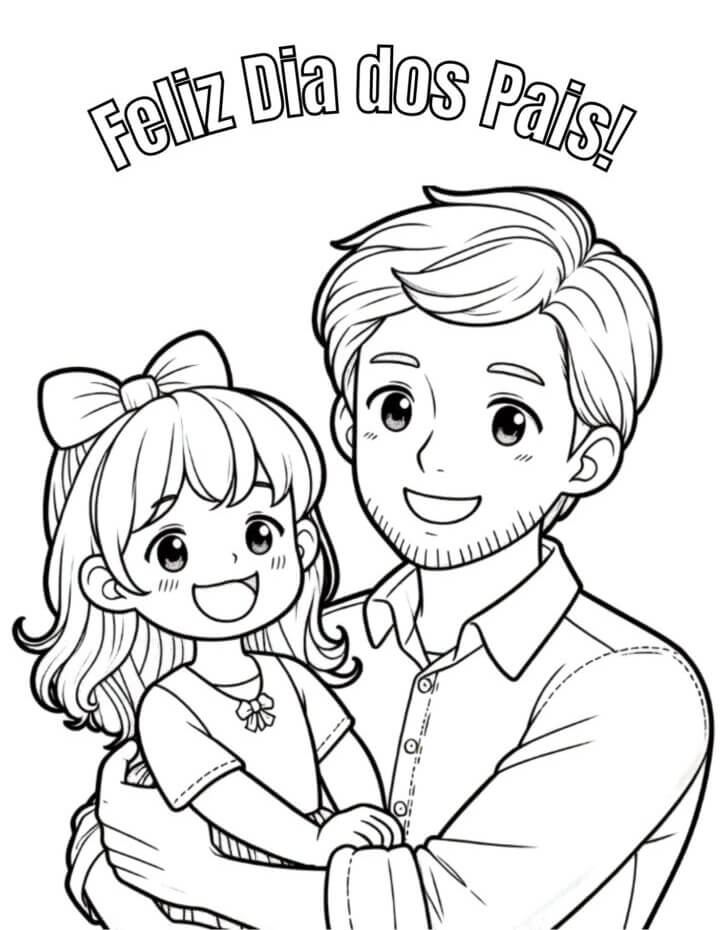 Imprimir Feliz Dia dos Pais para Colorir
