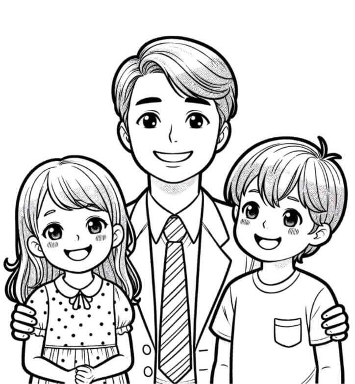 Feliz Dia dos Pais para Colorir e Imprimir