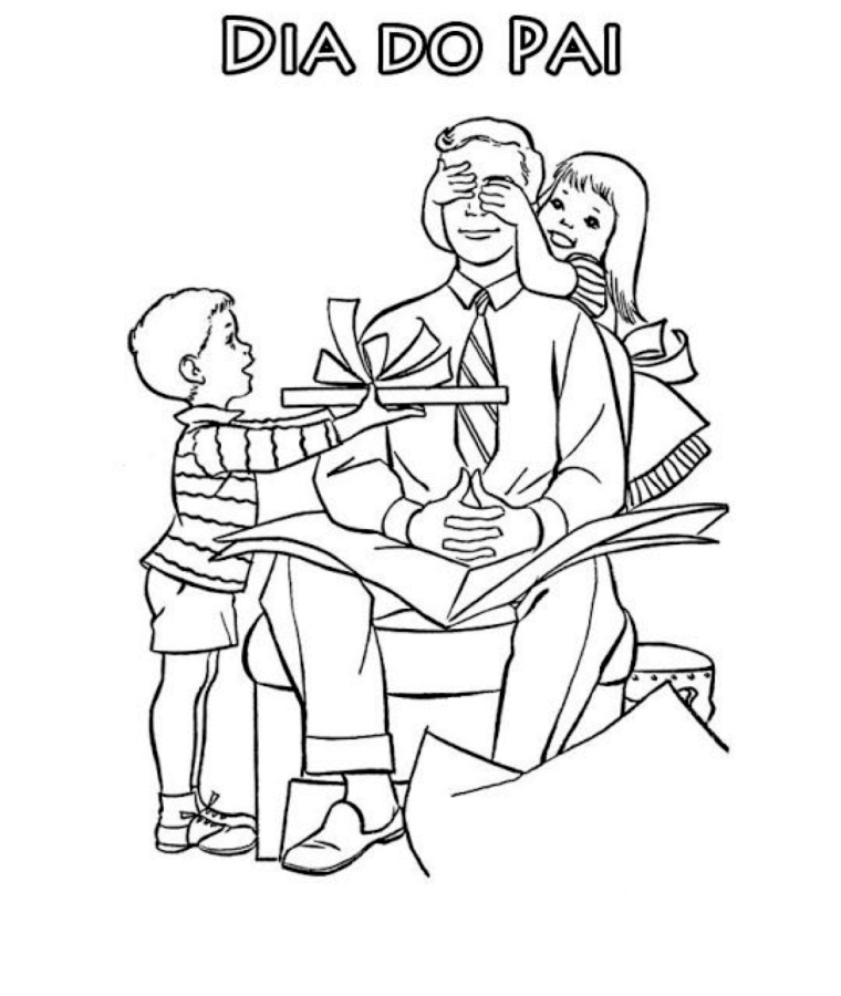 Imprimir Feliz Dia dos Pais para Colorir
