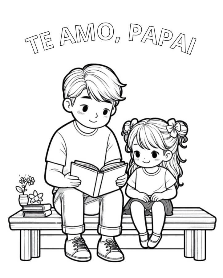 Feliz Dia dos Pais para Colorir e Imprimir