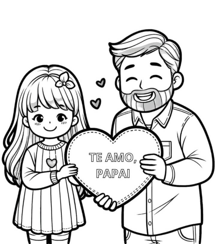 Feliz Dia dos Pais para Colorir e Imprimir