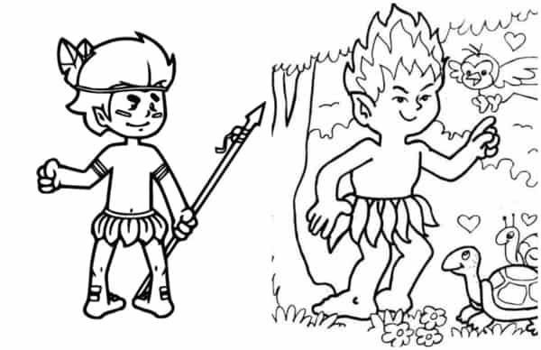 Desenhos de Curupira para Imprimir e Colorir