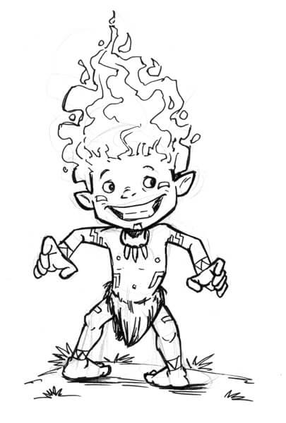 Imprimir Curupira para Colorir