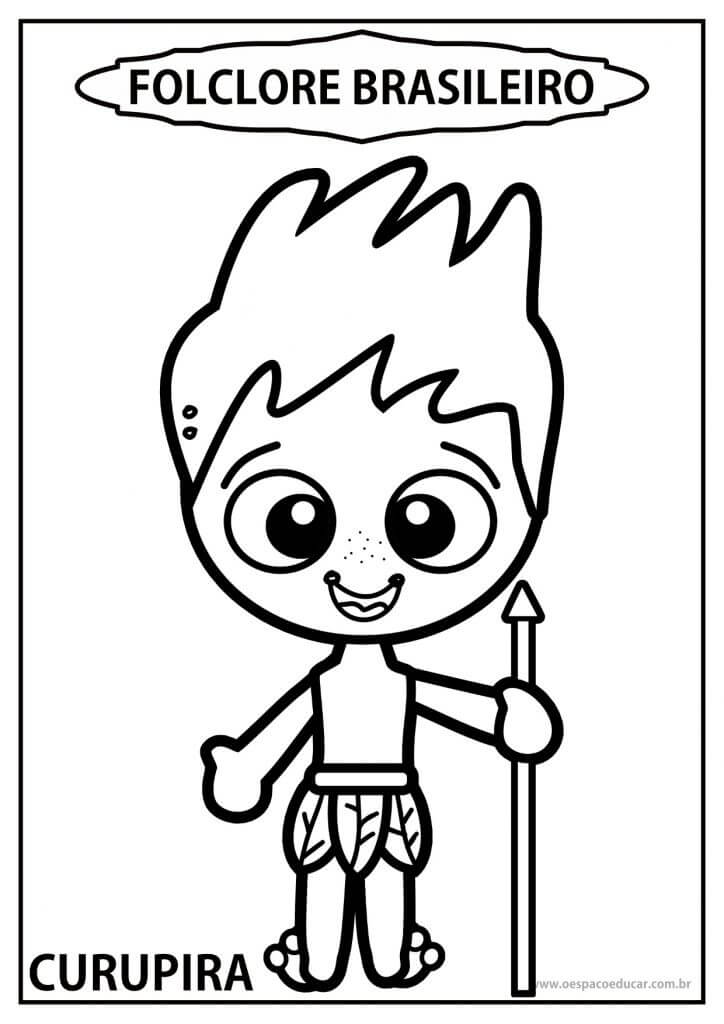 Imprimir Curupira para Colorir