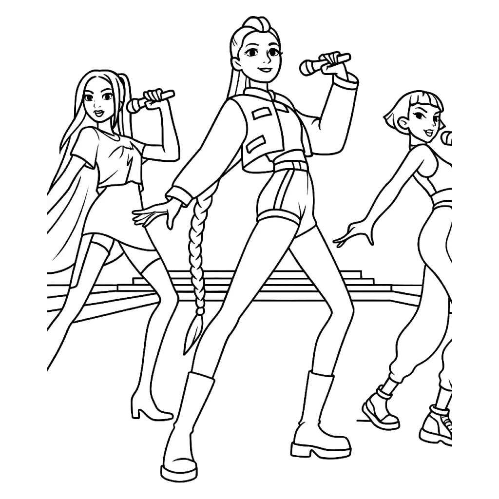Imprimir Guerreiras do K-Pop para Colorir