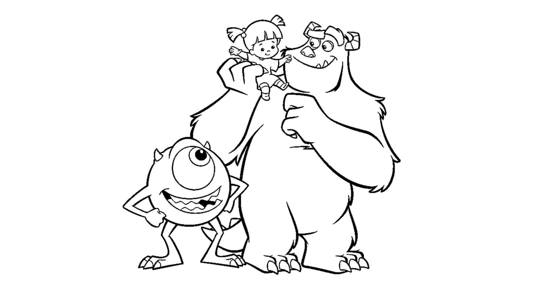 Imprimir Monstros S.A. para Colorir