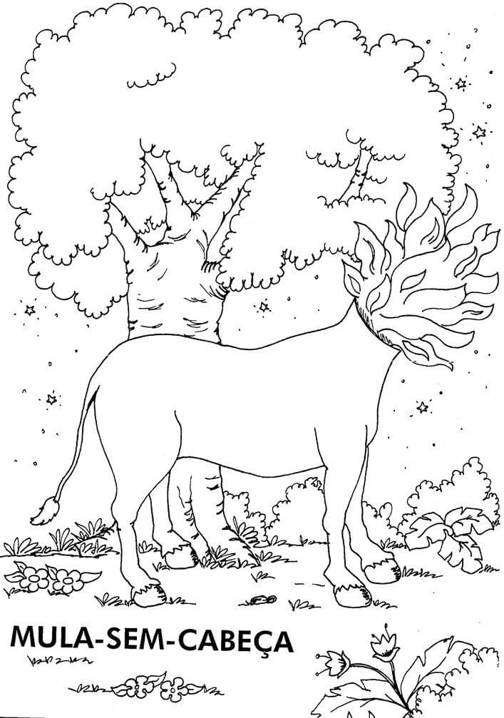 Imprimir Mula sem Cabeça para Colorir