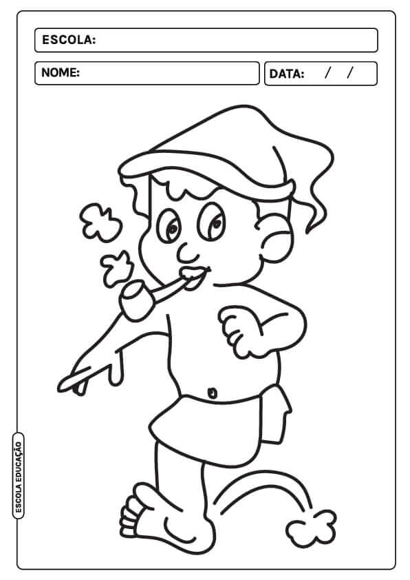 Imprimir Saci-Pererê para Colorir