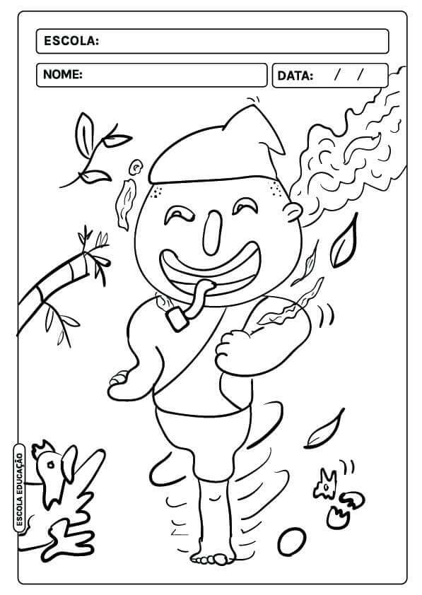 Imprimir Saci-Pererê para Colorir